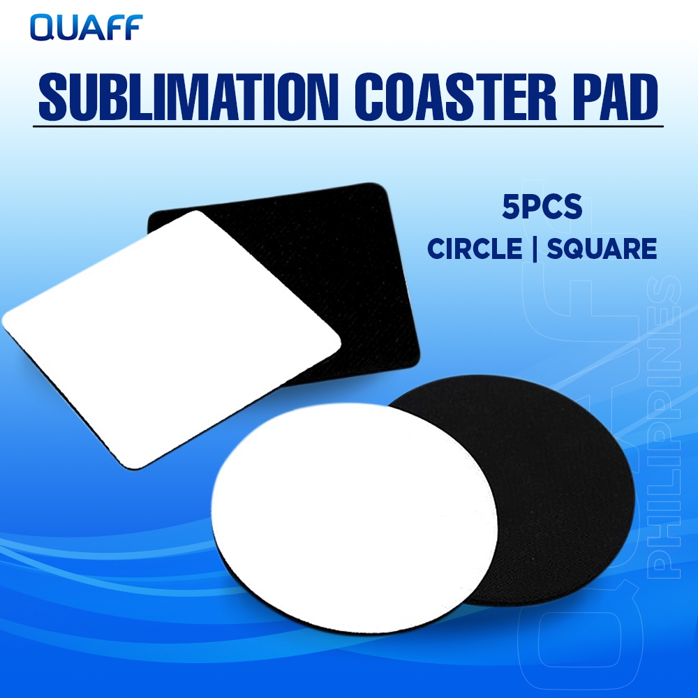 QUAFF Sublimation Printable Coaster Pad Circle Square 10cm (5 Pcs ...
