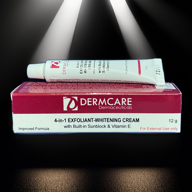 DERMCARE 4-in-1 Exfoliant Whitening Cream 12g for age spots, melasma ...
