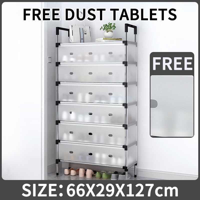 6-layer shoe rack stainless steel stackable shoe rack dust and water ...