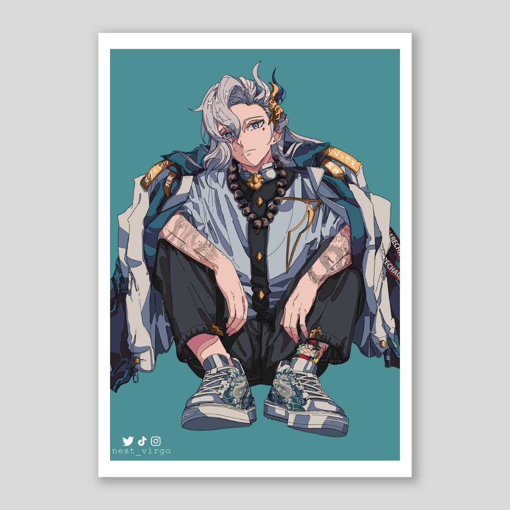 Neuvillette Genshin Impact Fanart Illustration | nestvirgo | Shopee ...