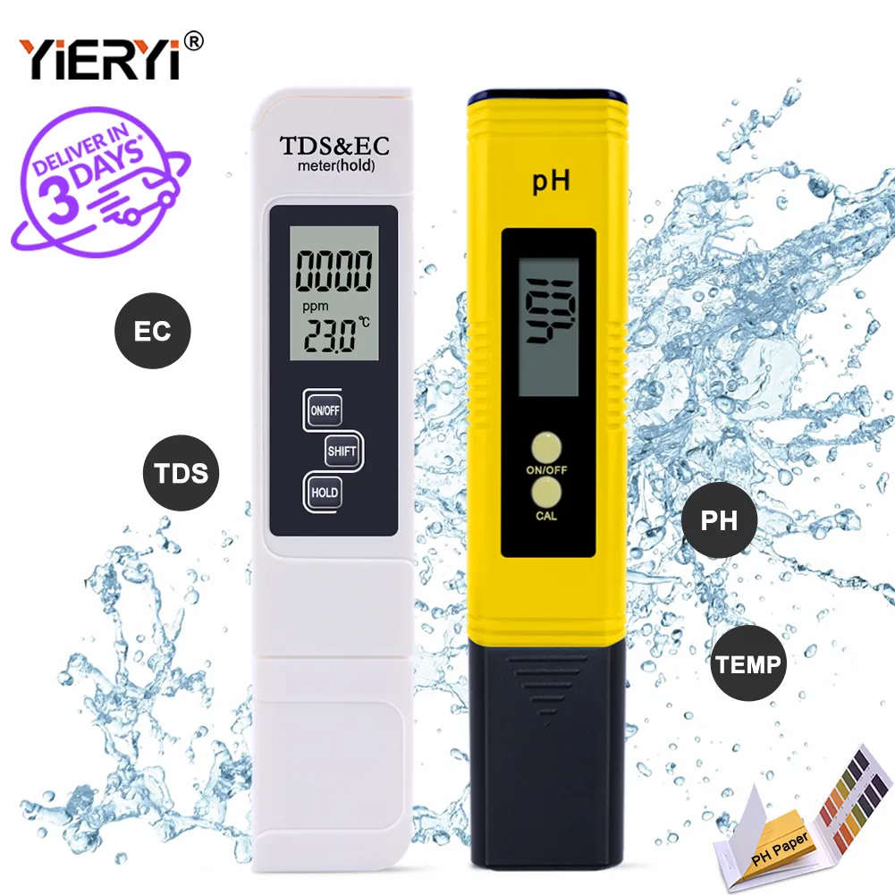 Digital Water quality tester TDS Meter PH Meter EC meter water PH ...
