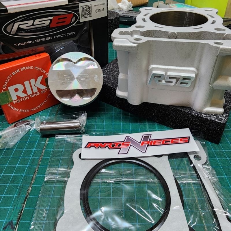 RS8 63mm 65mm 66mm Cylinder Block Chrome Bore FORGED PISTON Aerox Nmax ...