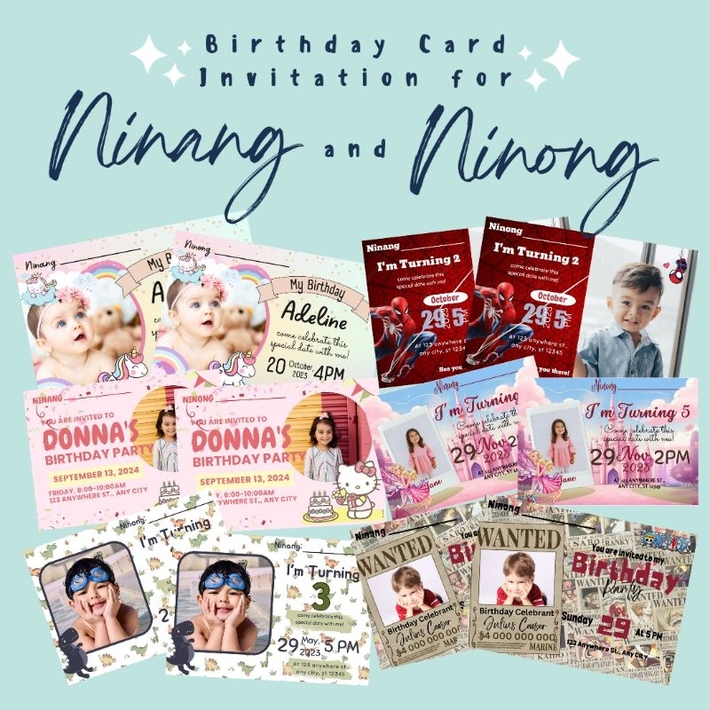 Birthday Invitation Card for Ninong and Ninang (Card Only) | Shopee Philippines