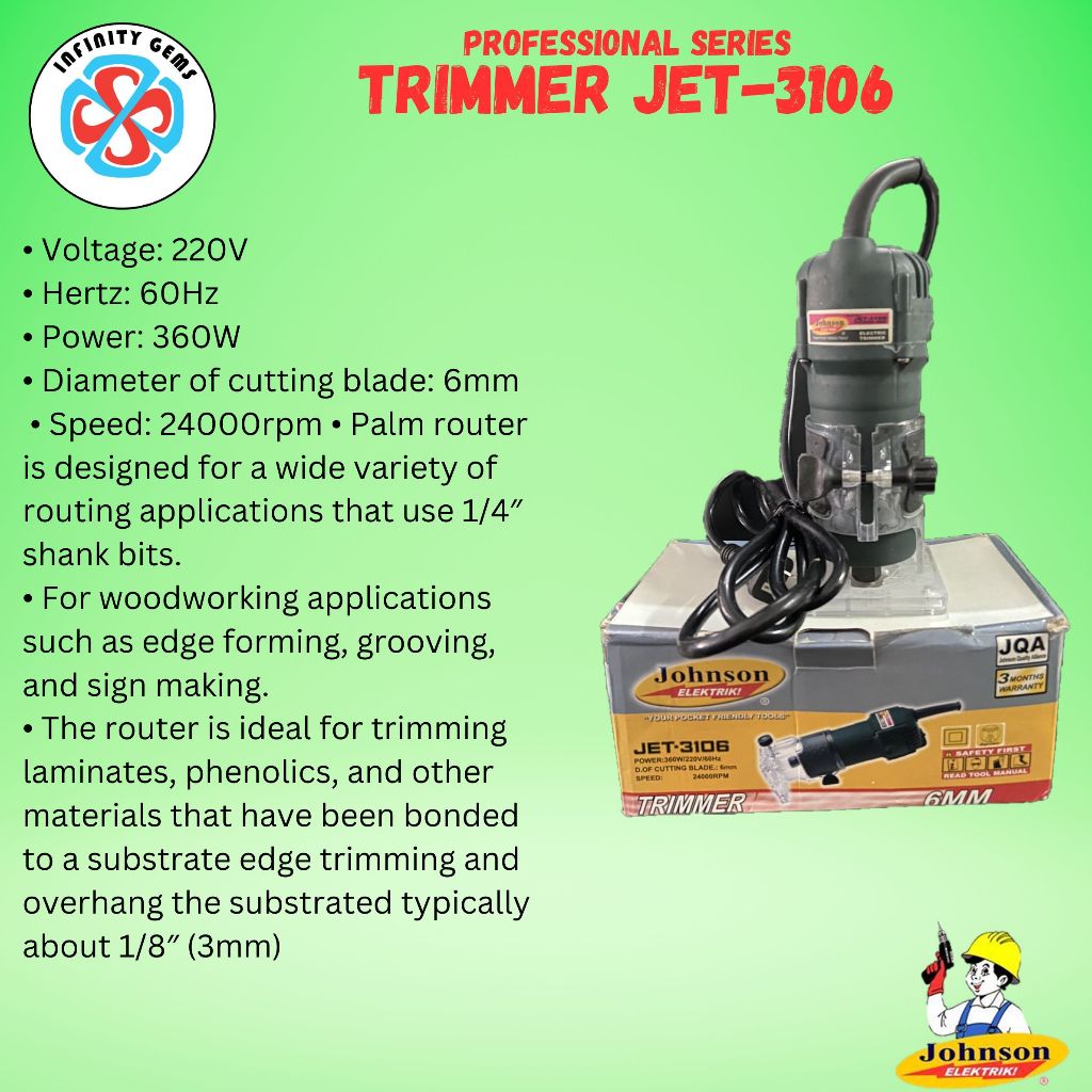 TRIMMER -JOHNSON ELEKTRIK JET 3106 | Shopee Philippines