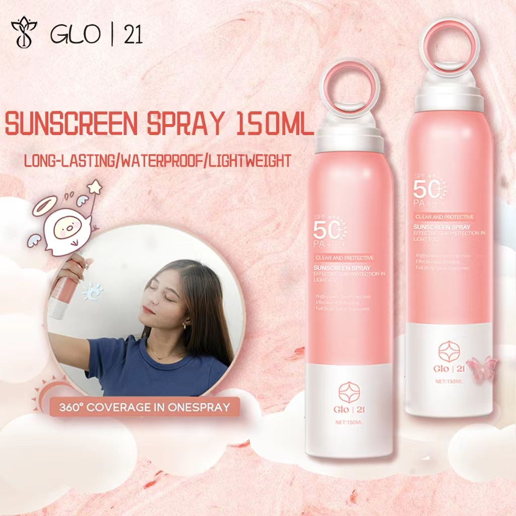 -GLO21- Waterproof UV Protection SPF50+ High Power Sunscreen Spray ...