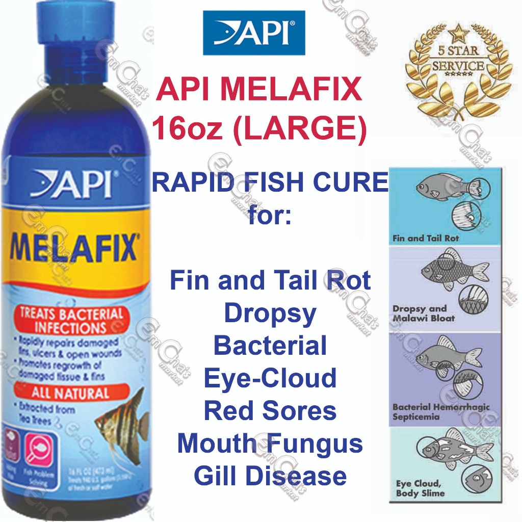 API Melafix 16oz (LARGE) Fish Cure Rapid Treatment for Fish Infections Wounds Ulcers fins etc ...