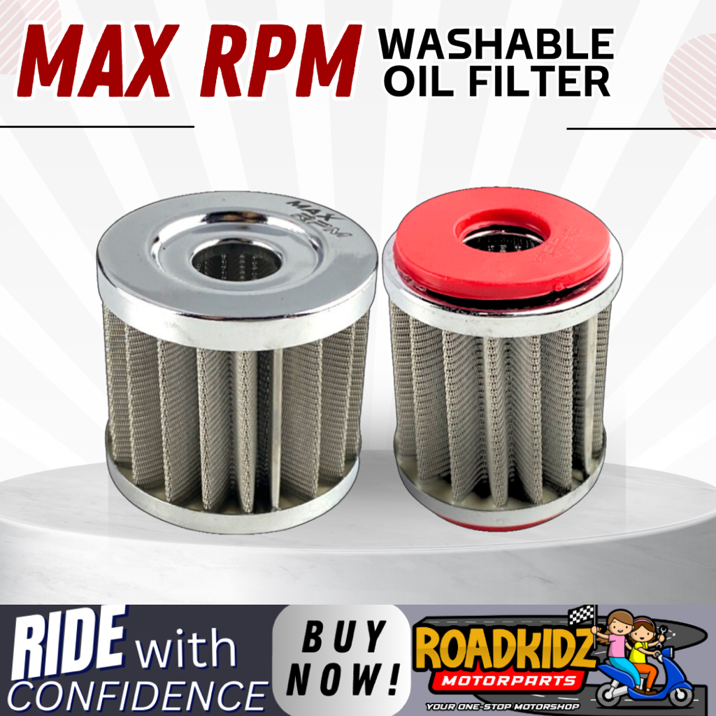MAX RPM WAHABLE OIL FILTER FOR RAIDER CARB & FI/ SMASH/GIXXER/SNIPER ...