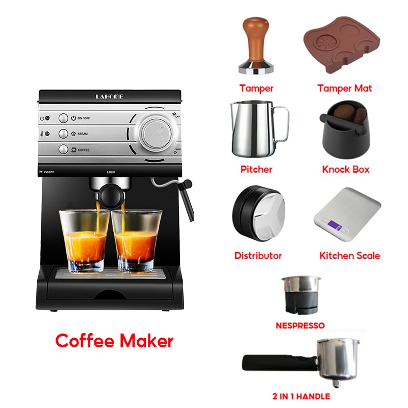 LAHOME Automatic Espresso Coffee Maker Machine Touch Panel Screen Milk ...