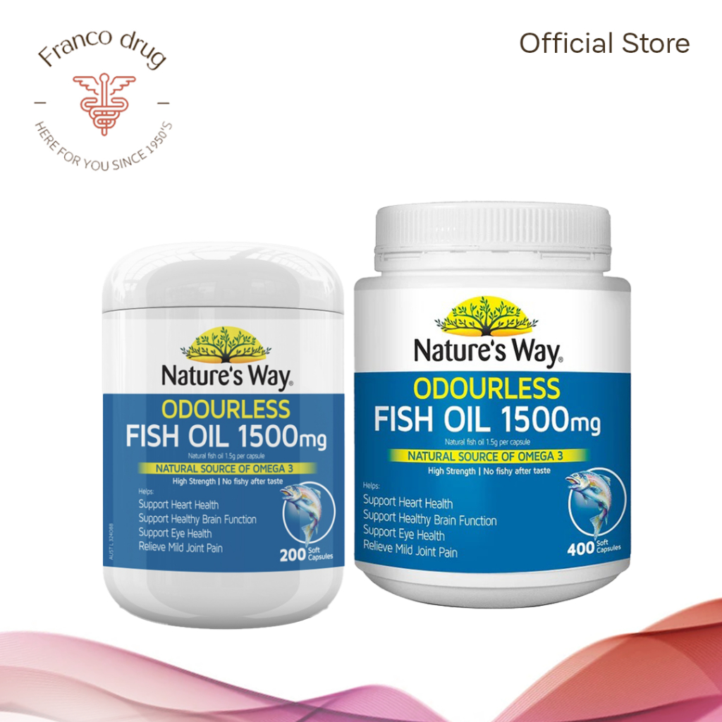 Nature's Way Odourless Fishoil 1500Mg - 200'S and 400'S | Shopee ...