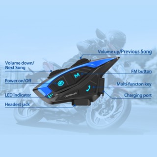 GEARELEC Shark Bluetooth Motorcycle Intercom Helmet Headset 1000m ...
