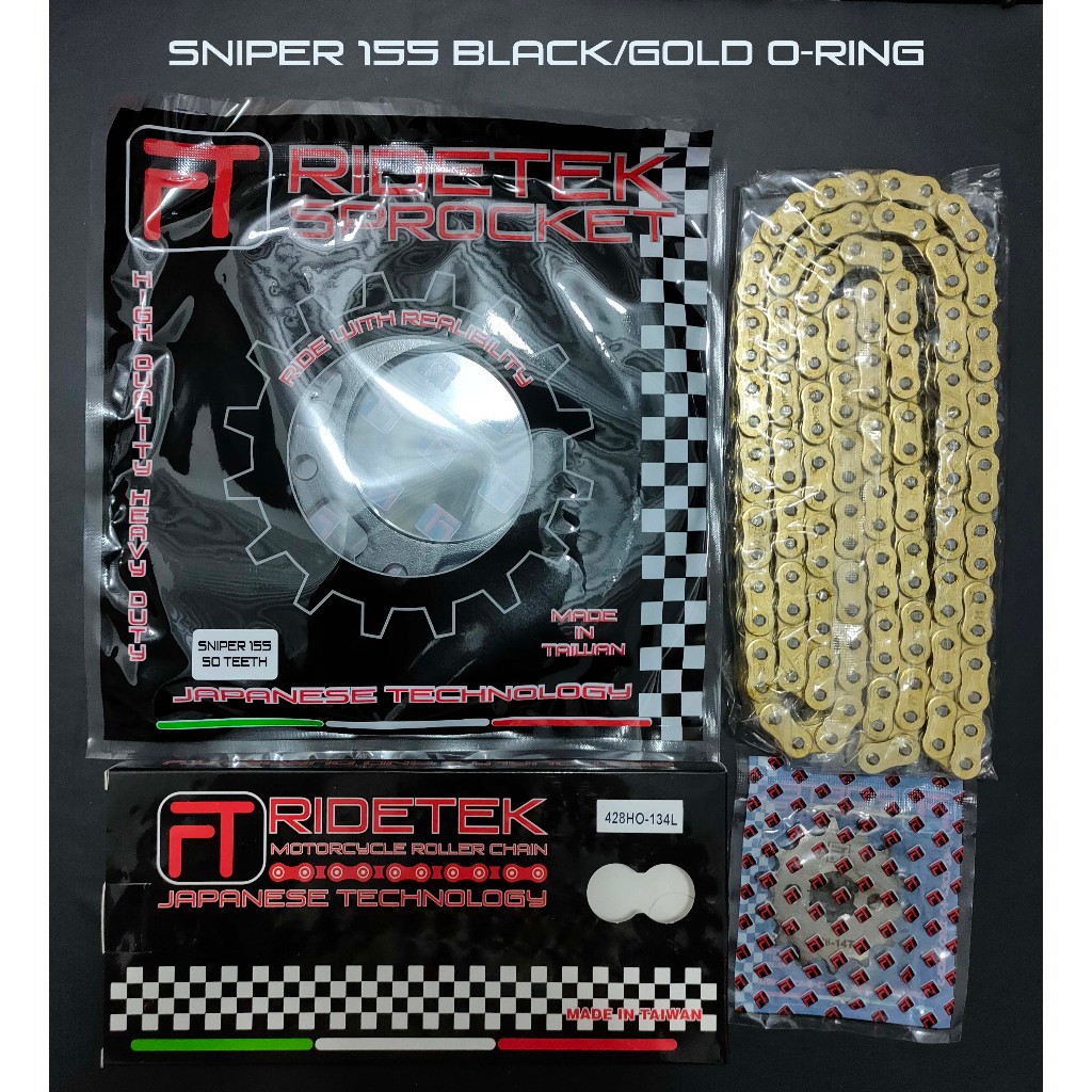 SNIPER 155 RIDETEK SPROCKET AND CHAIN SET O-RING AND NONE ORING TYPE ...