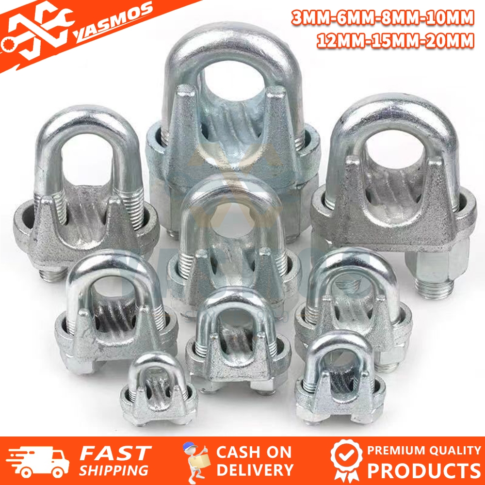 3 To 12mm Galvanized Steel Cable Wire Rope Clip U Clamps (Thimble ...