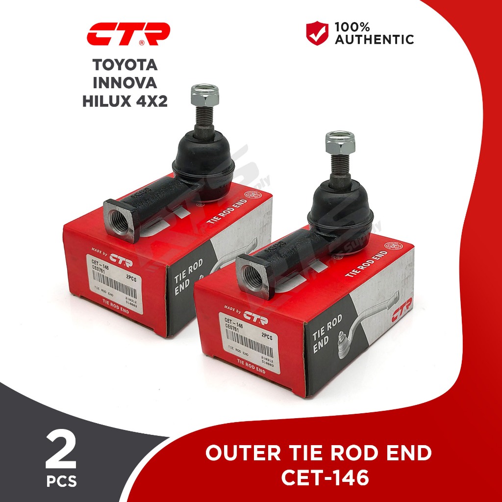 CTR 2Pcs Outer Tie rod end Toyota Innova Hilux 4x2 2005 -2022 CET-146 45046-09251 | Shopee ...