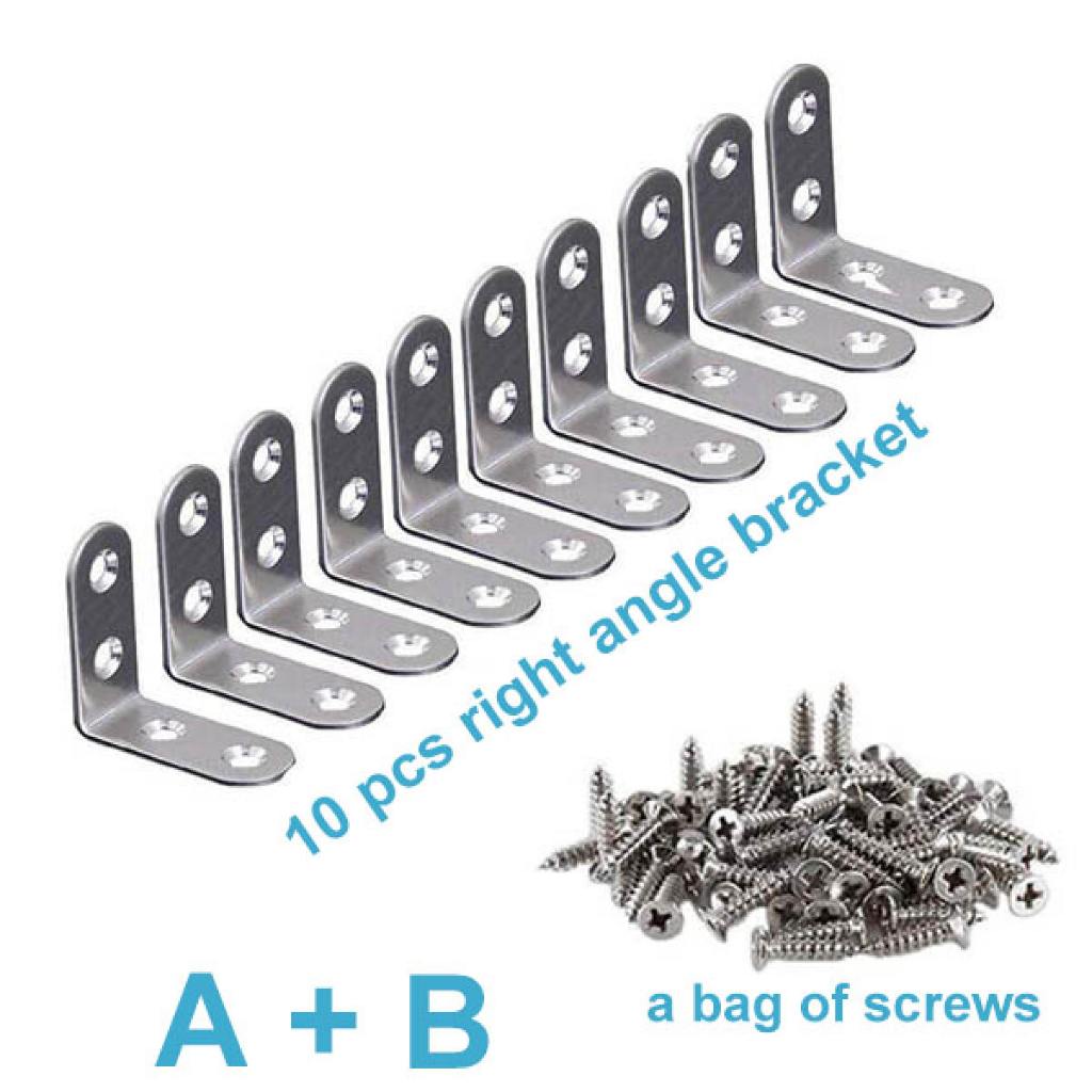 10Pcs Heavy Duty Angle Corner Bracket Thickened Fasteners Protector L ...