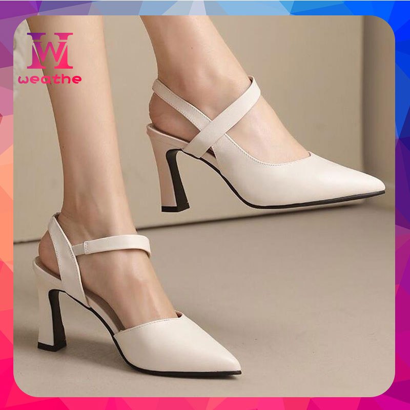 Fashion women's leather pointed sandals paired with straight toe ...