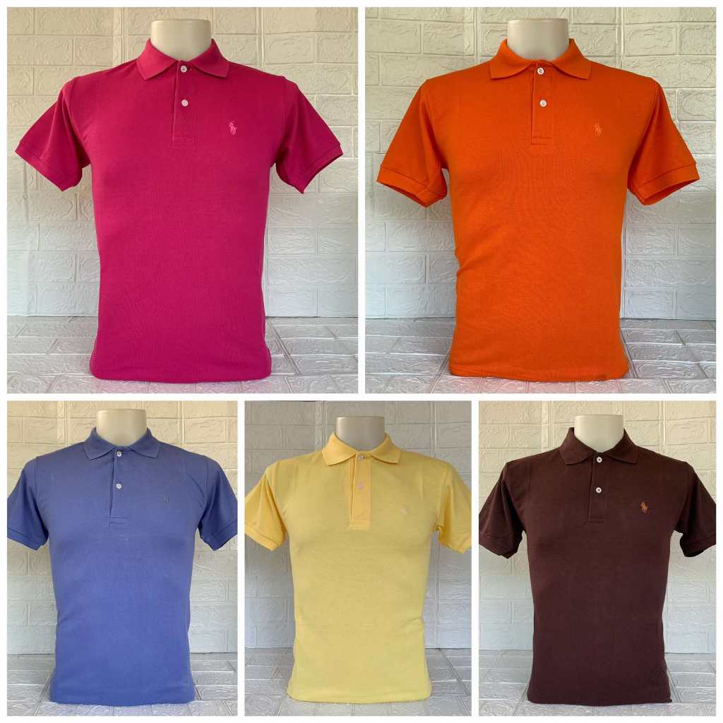 Embroidered Mens Polo Plain Shirt with side slit | Shopee Philippines