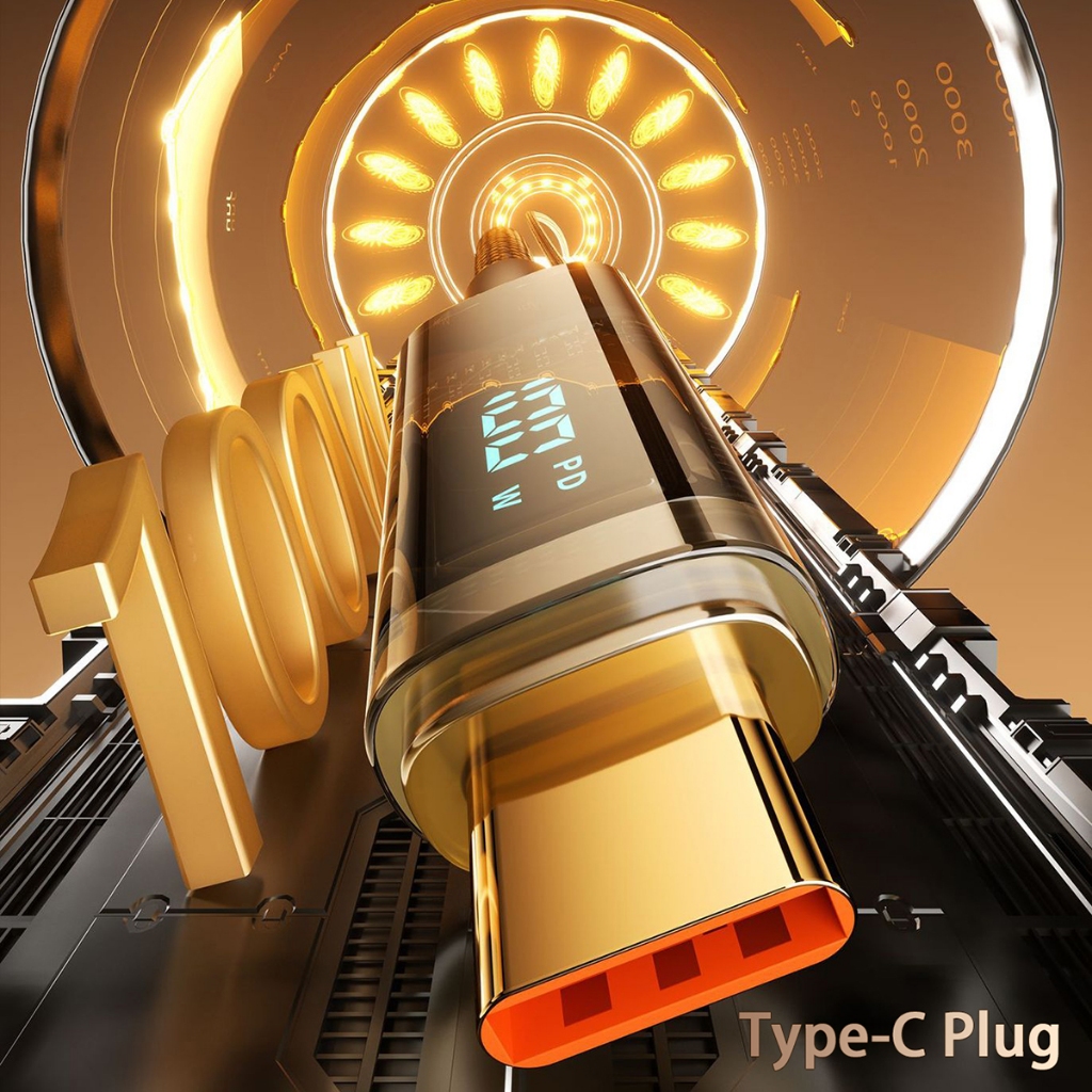 66W/100W 5A LED Digital Display Data Cable PD USB-C/USB-A to Type-C ...