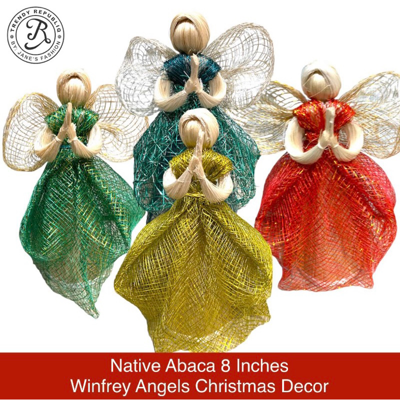 Native Abaca 8 Inches Winfrey Praying Angels for Belen and Christmas ...