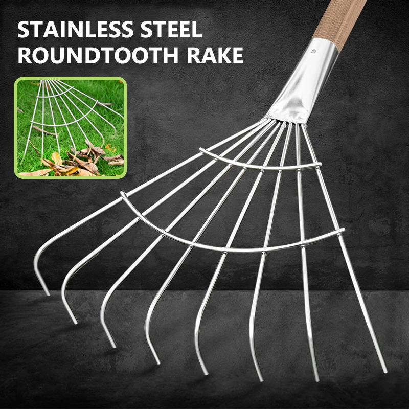 Stainless steel grass rake household leaf grass basket agricultural ...