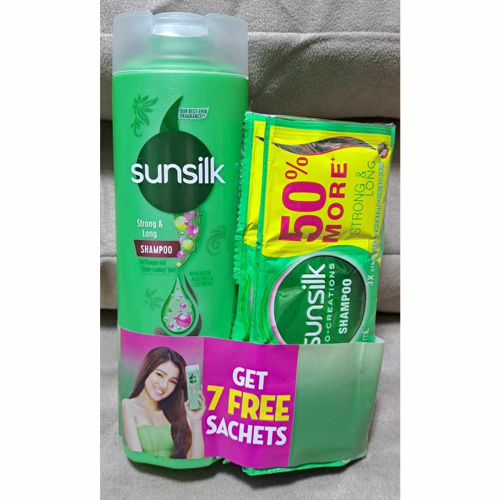 Sunsilk Strong & Long Shampoo (198ml Get 7 Free Sachets!) | Shopee ...
