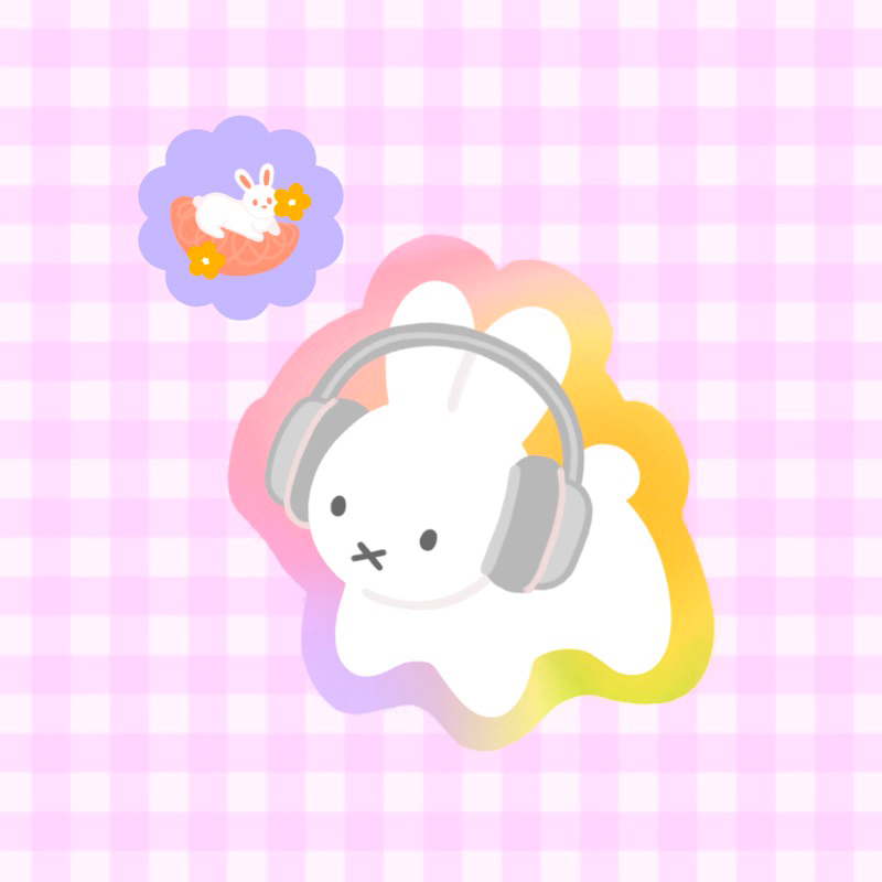 Miffy in Headphones Fan Art • Waterproof Vinyl Sticker | pomelo paints ...