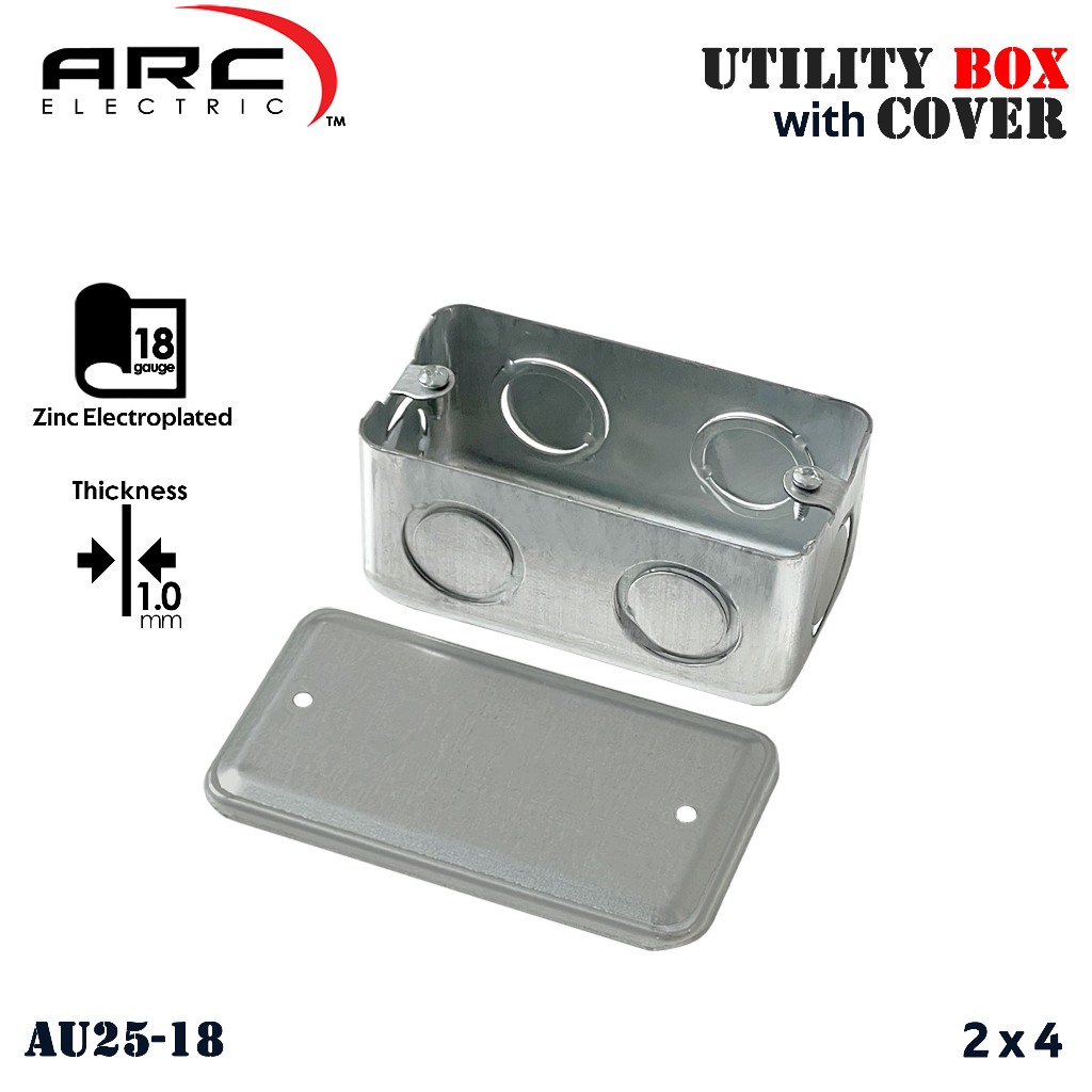 ARC UTILITY BOX 18ga (1mm) Metal Deep-Type for switches/outlets 1/2 ...