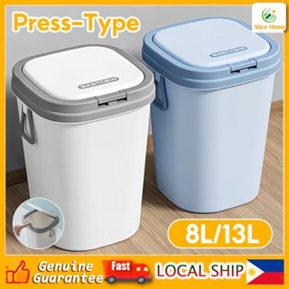 Nordic Style Trash Can Press-Type Kitchen Bathroom Trash Bin Garbage ...