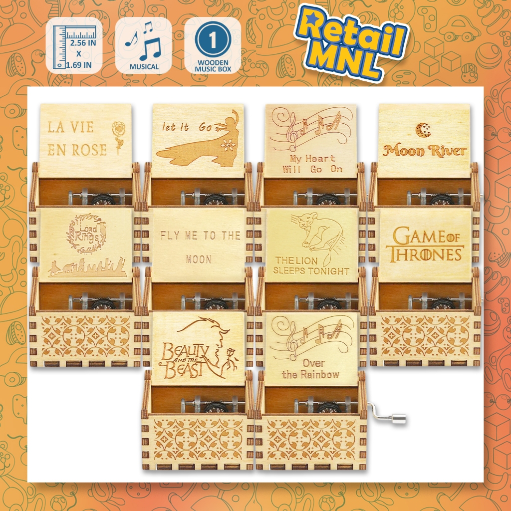 Retailmnl Wooden Music Box Engraved Musical Case | Shopee Philippines