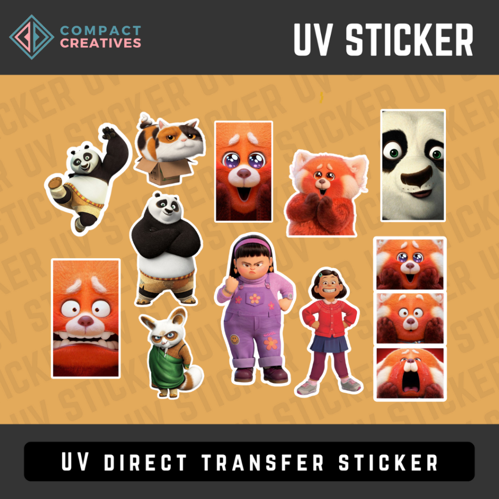 UV DTF Stickers | KUNG FU PANDA | RED PANDA (2x2in.) | Shopee Philippines