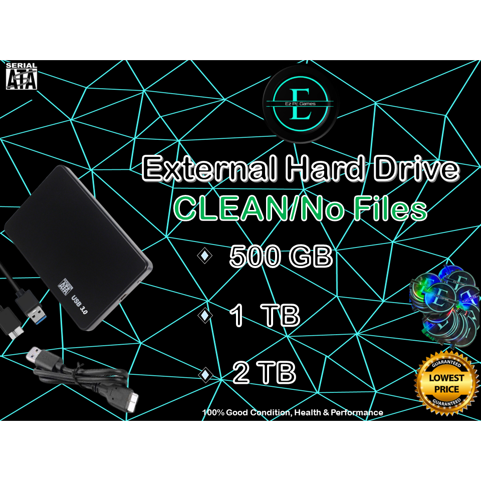 External Hard Drive Storage HDD Enclosure Clean Files/No Files ...