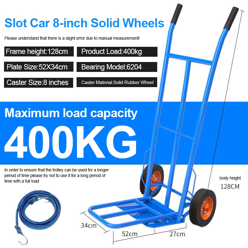 HEAVY DUTY HANDTRUCK Double and Curved Handle 150 to 600kgs Pushcart ...