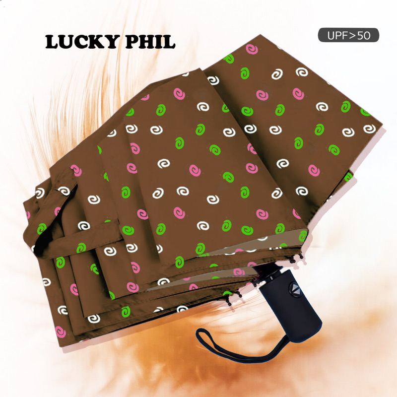 LUCKY PHIL automatic umbrella spiral windproof fiber ribs | Shopee ...