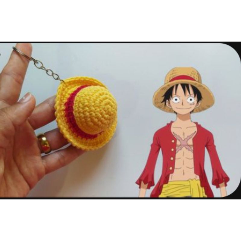 luffy straw hat keychain handmade crochet | Shopee Philippines