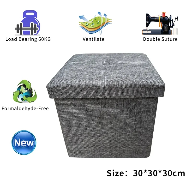 Ottoman Storage Box Stool Rectangular Storage Stool Sofa Folding ...