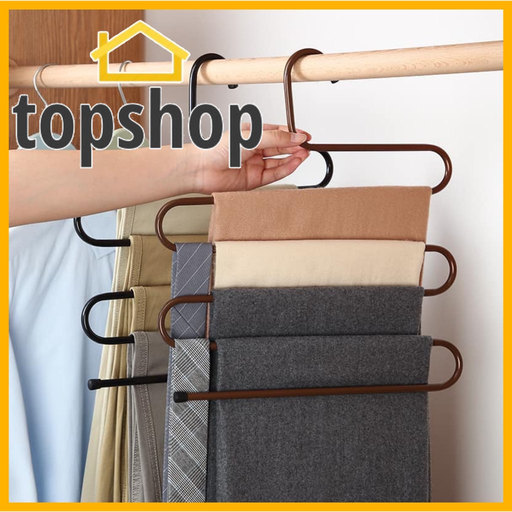 TOPSHOP 1pc Hanger 5-layer S-shaped Stainless Steel Hanger Metal S ...