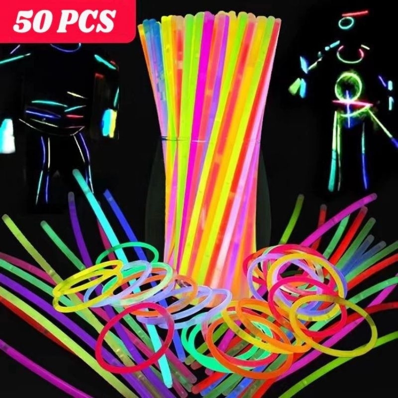 50/100Pcs Glow In The Dark Stick Children Light Stick Toy | Shopee ...