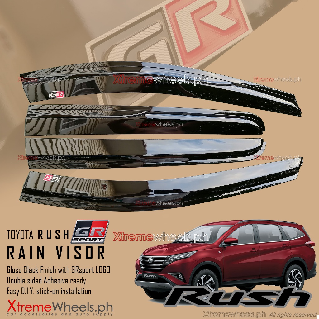Toyota Rush 2018 To 2025 GR-Sport Slim Type Designed Black Rain Window ...