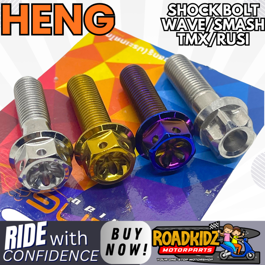 HENG REAR SHOCK BOLTS WAVE/SMASH/TMX/RUSI 1 PC (PER PIECE) 10x35 ...