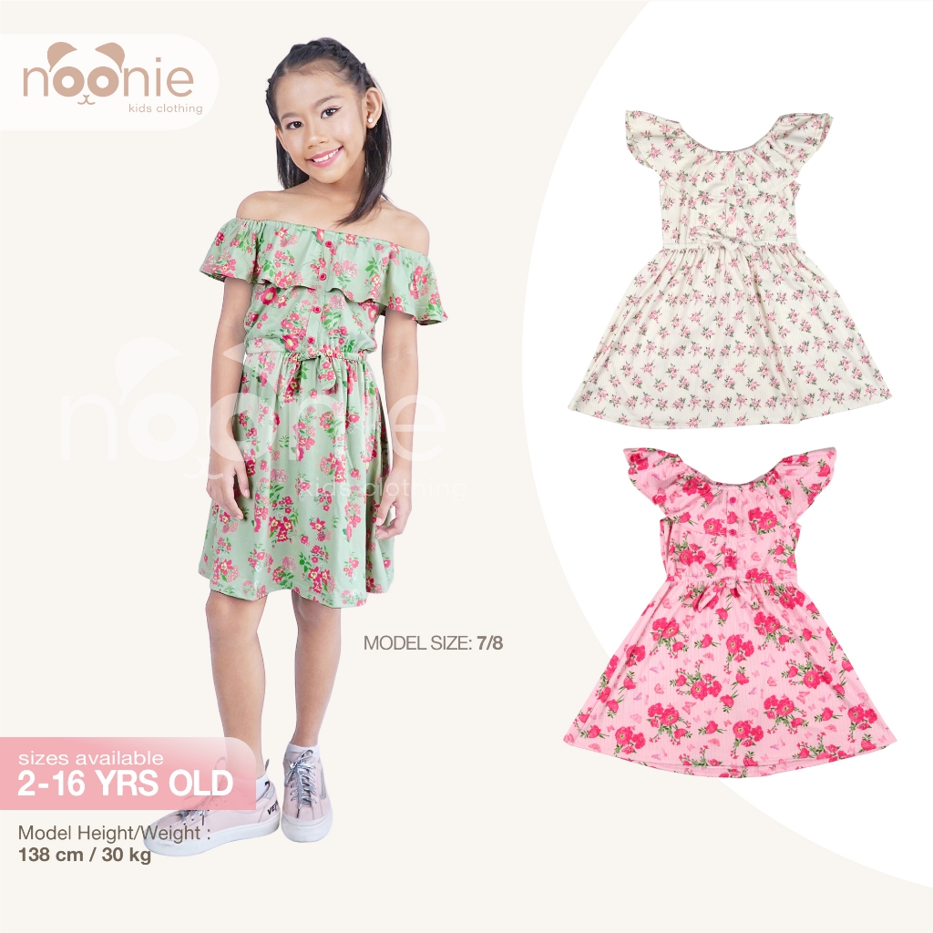 Noonie - Girls Dress (2-16Y) - Off Shoulder Stretchable - Dress outfit ...