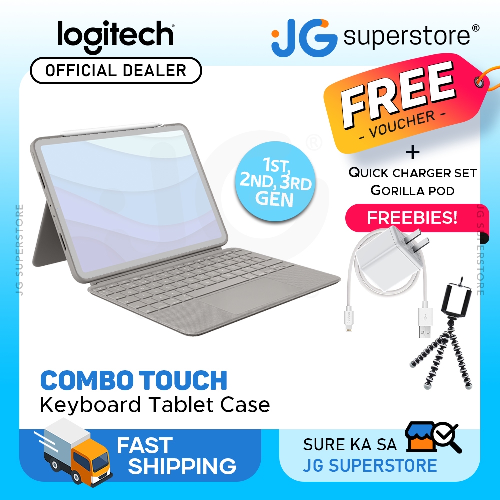 Logitech Combo Touch Backlit Detachable Case with Trackpad (1st, 2nd ...