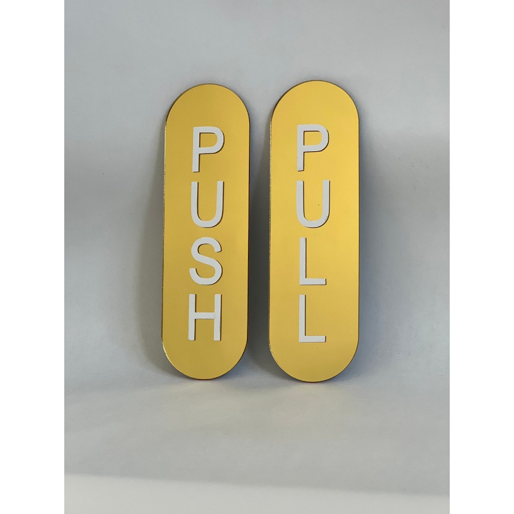 Acrylic Signage Shop Door Pull Push Sign (Acrylic with Vinyl Sticker ...