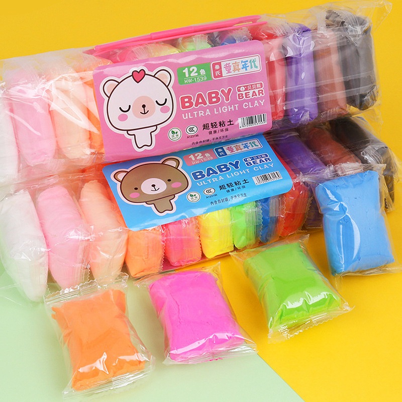 24Pcs Bouncy Clay Squishy Toys For Kids Early Education Toy Air Dry ...