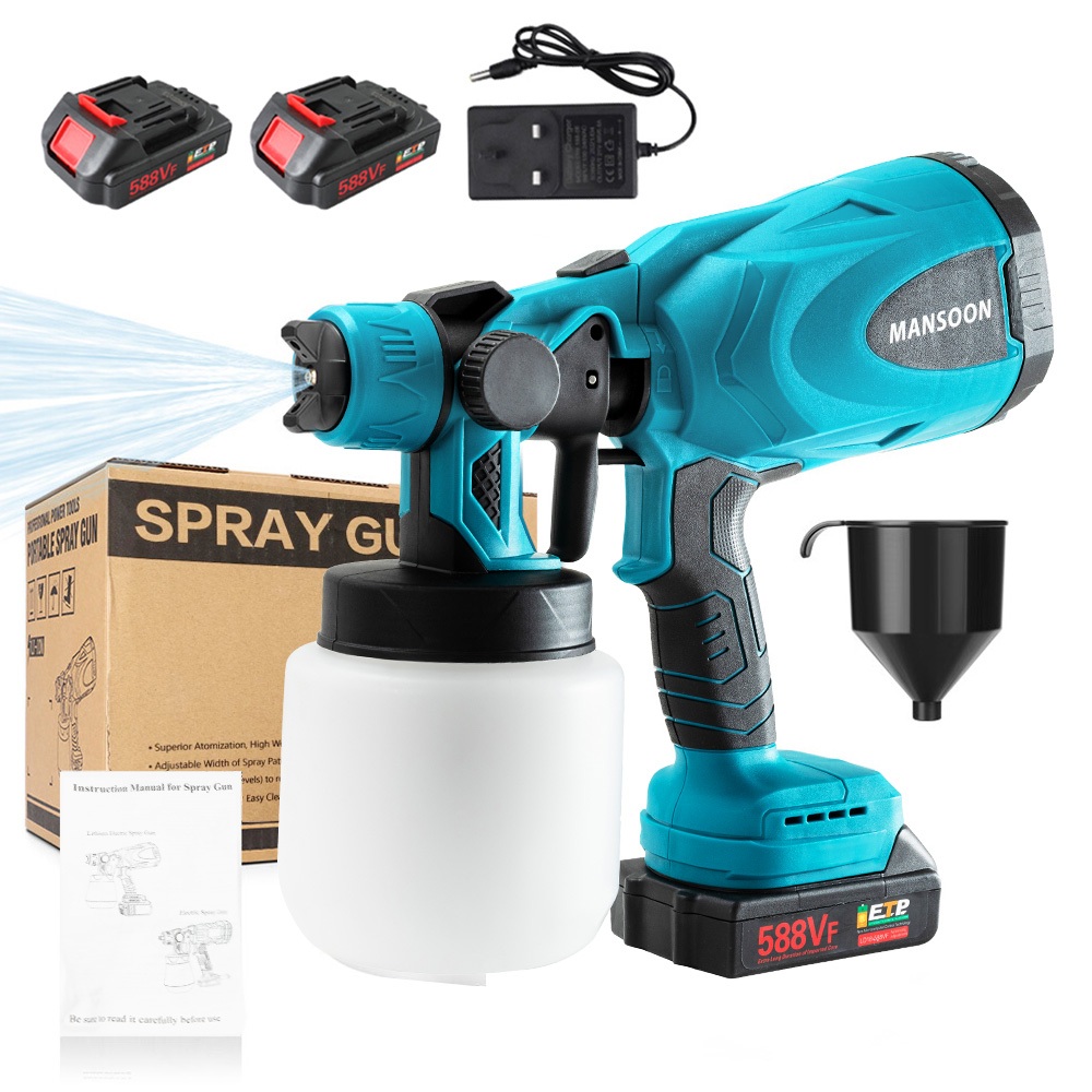 MANSOON Cordless Paint Sprayer 800ML Paint Sprayer Rechargeable Battery ...