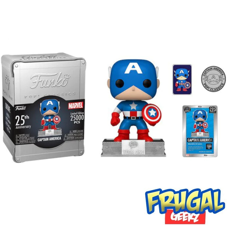 Funko Pop! Classics: Marvel - Captain America (25th Anniversary Limited ...