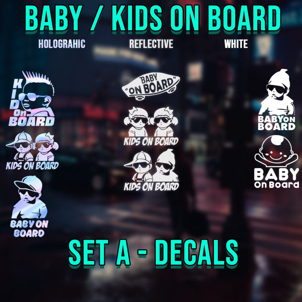 Baby On Board Kids On Board Car Sticker Car Decals | Shopee Philippines
