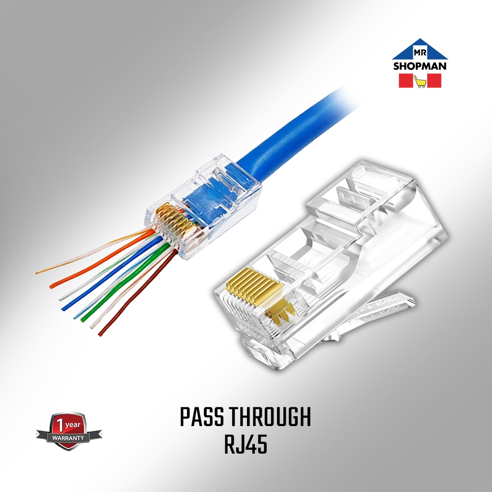 RJ45 Pass Through Connector x 50/100/150/200pcs pack | Shopee Philippines