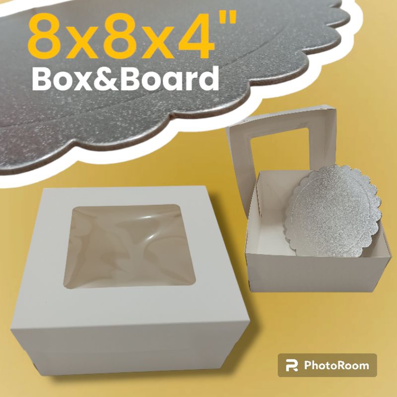 8x8x4" Cake Box With Board ( 5 sets ) | Shopee Philippines