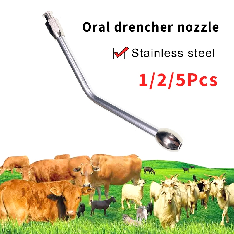 Stainless steel Oral drencher nozzle Drench syringe nozzle for pig goat ...
