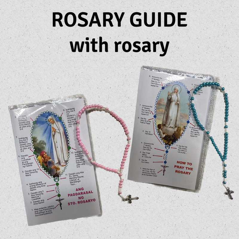 ROSARY GUIDE WITH ROSARY ENGLISH OR TAGALOG how to pray the rosary ...