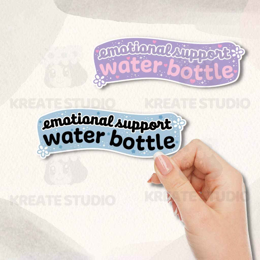 EMOTIONAL SUPPORT WATER BOTTLE | Laminated Waterproof Sticker for ...